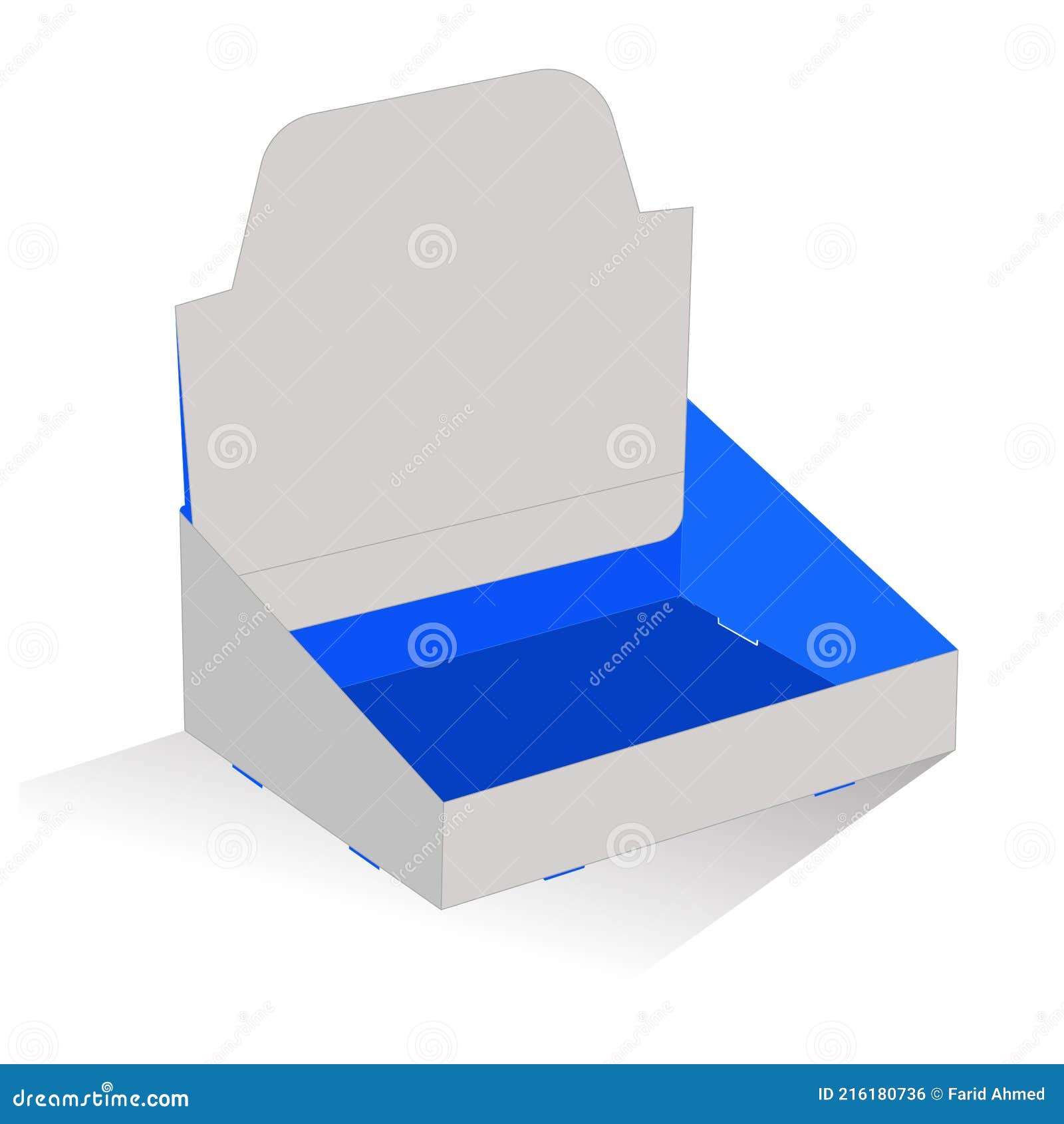Self Box, Display Blank Box 3D White Render Box Vector and Color ...