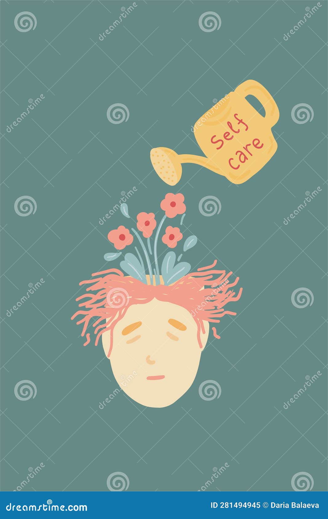 Self Care Illustration Support Yourself Stock Vector - Illustration of ...