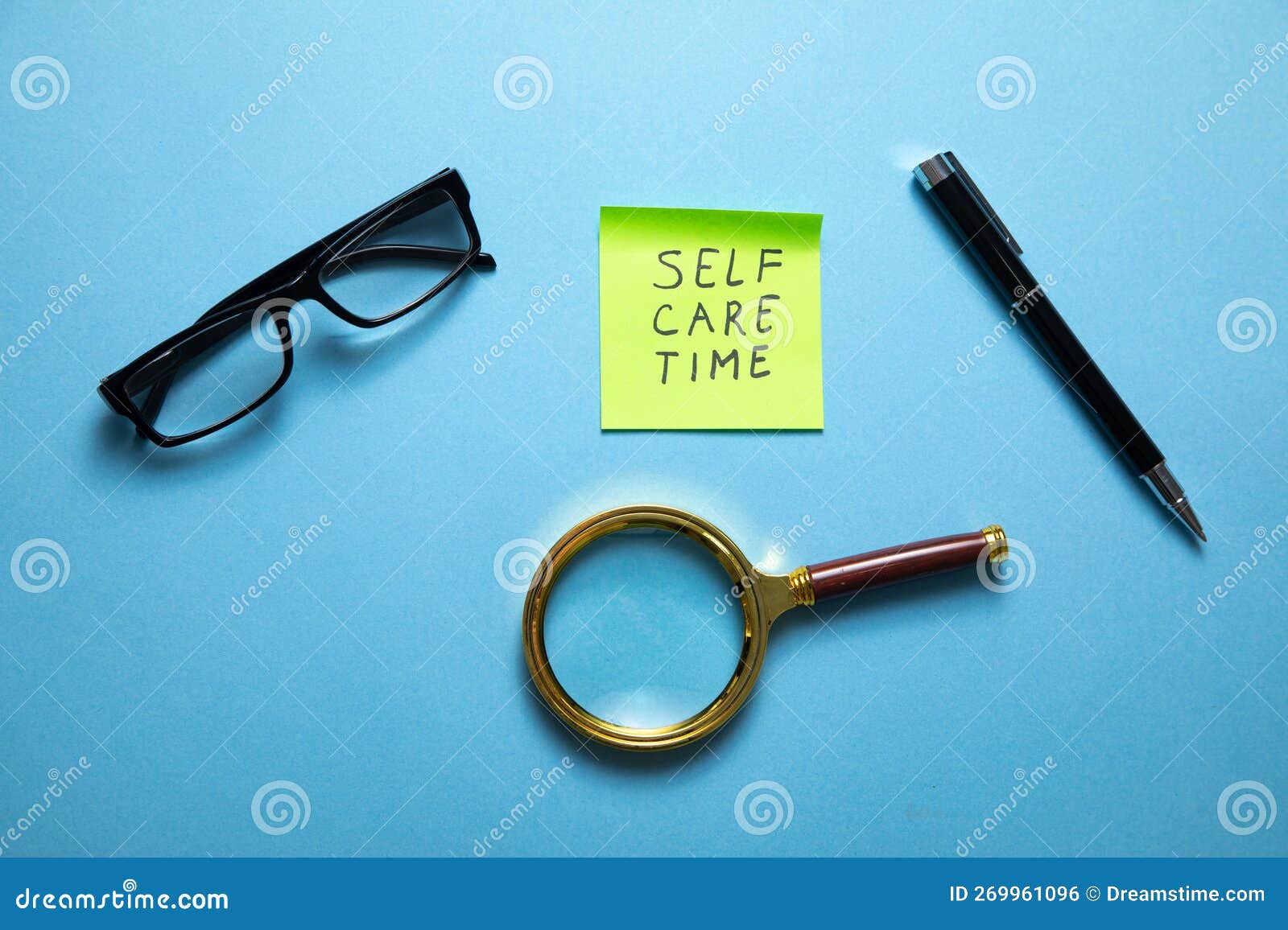 Self Care Time on Sticky Note with a Pen Stock Photo - Image of ...