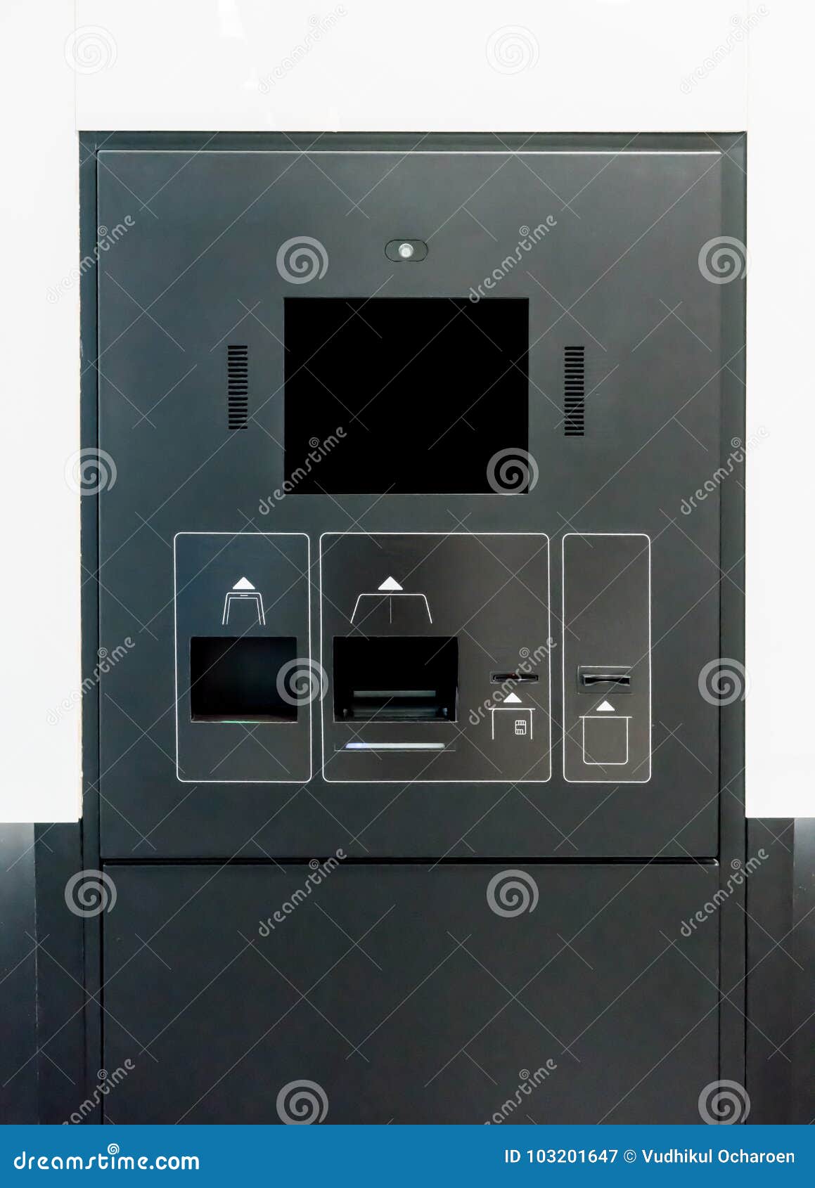 Self Check-in Machine in Black and Grey Stock Image - Image of concept ...