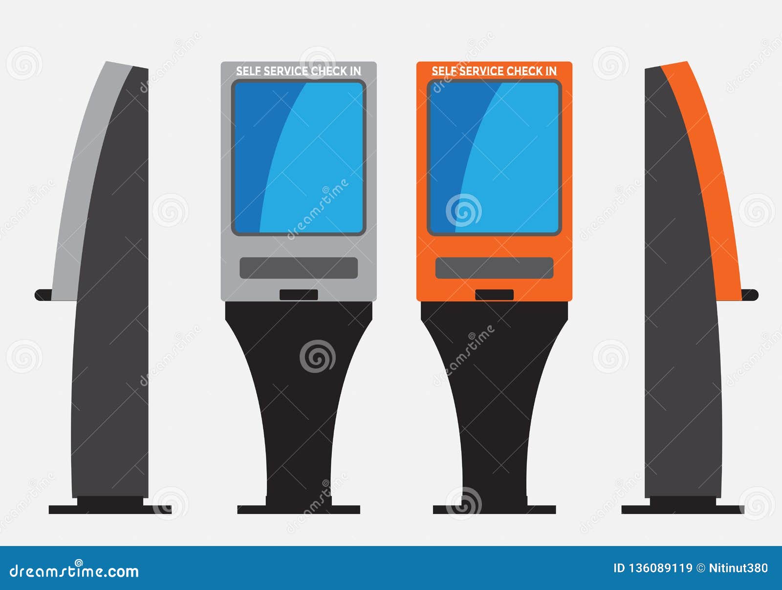 Self Check machine Vector stock illustration. Illustration of self ...
