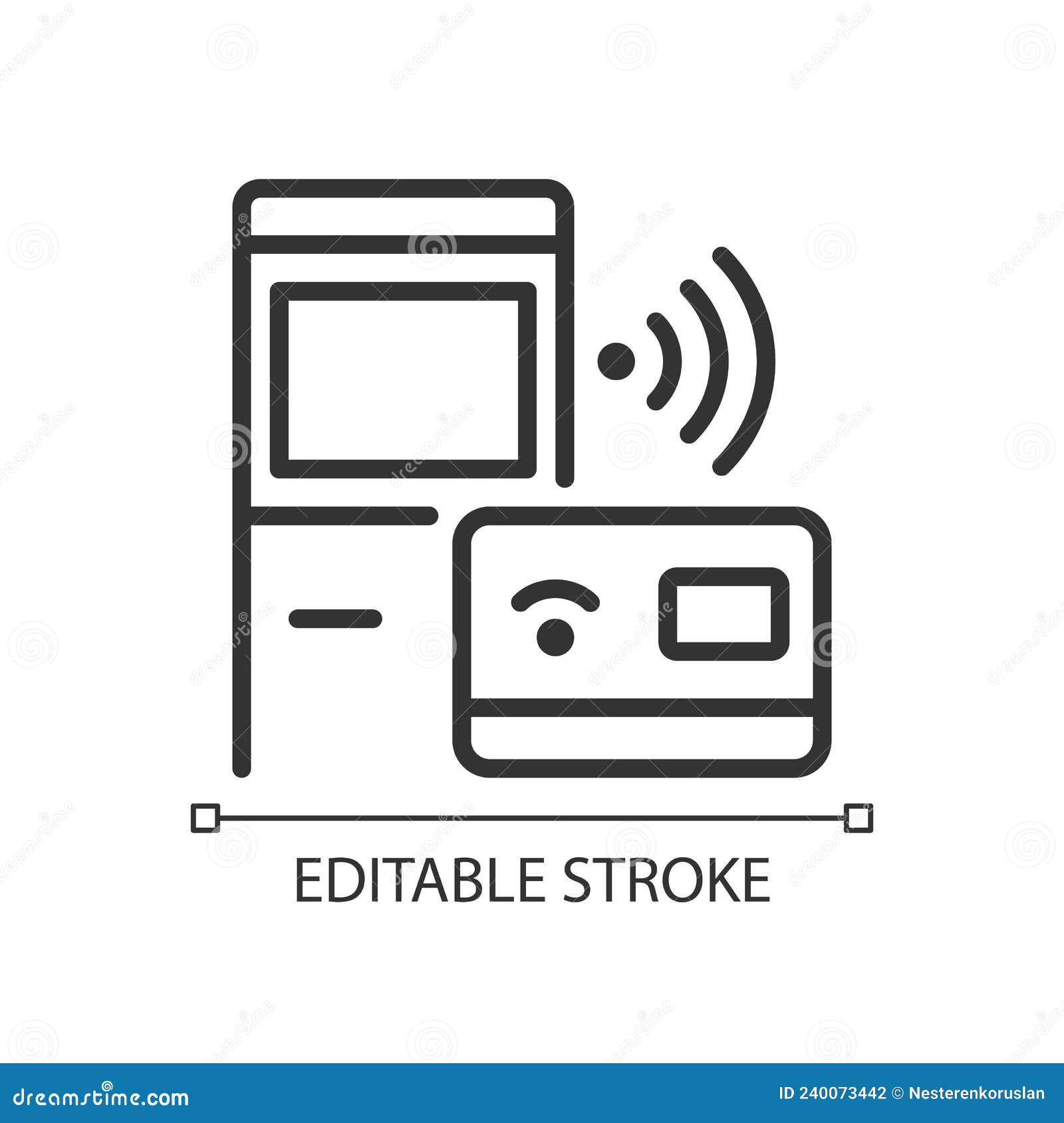 Self Checkout Kiosk Pixel Perfect Linear Icon Stock Vector ... Self Checkout Kiosk Pixel Perfect Linear Icon Stock Vector ...