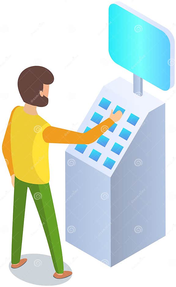 Self Checkout Technology Machine. Modern Equipment. Technical Support ...