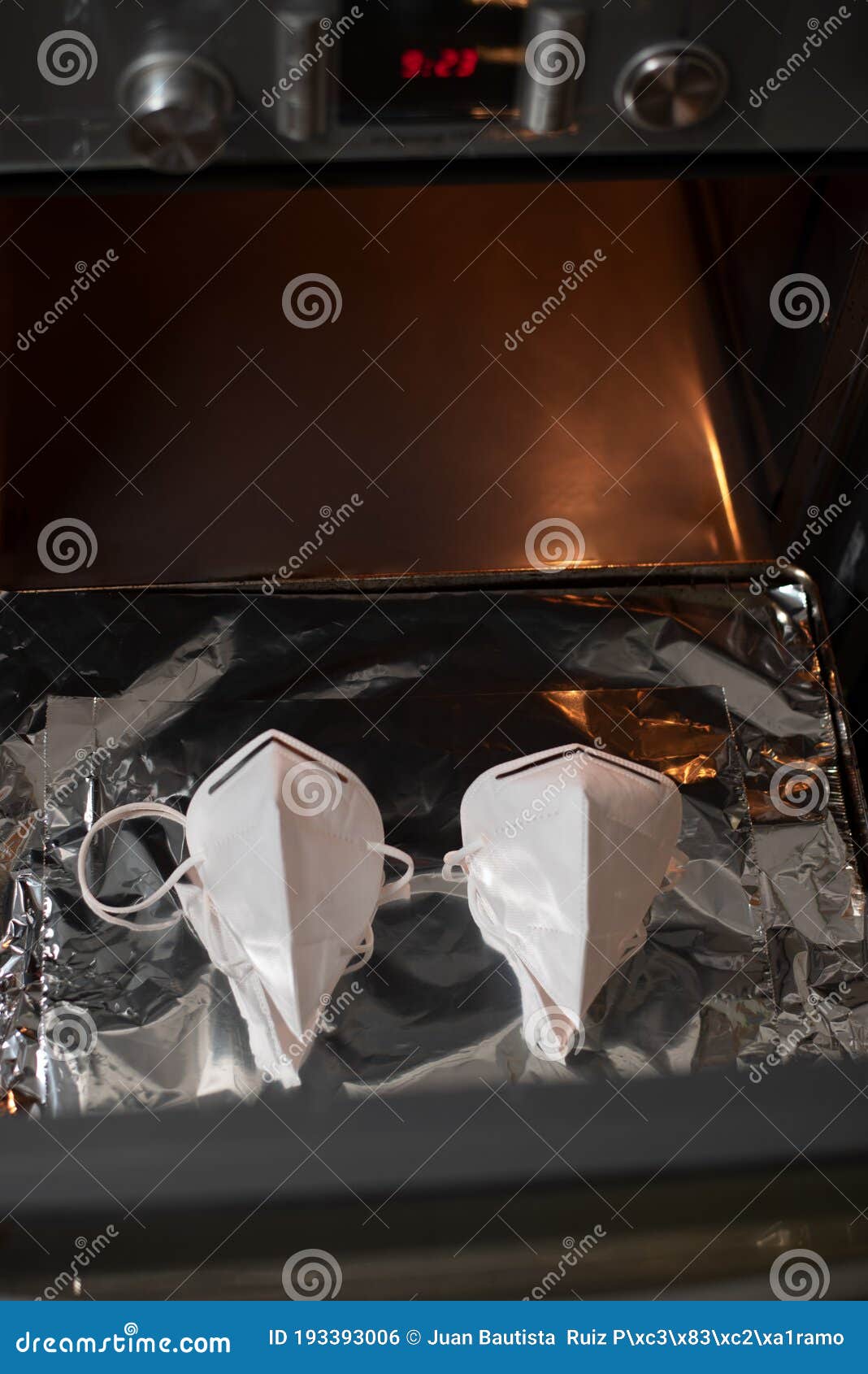 Self Cleaning of the Mask by Heat in a Conventional Oven Stock Photo ...