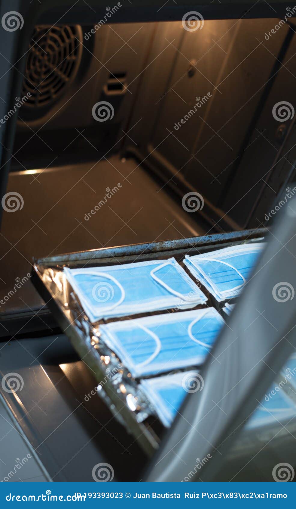 Self Cleaning of the Mask by Heat in a Conventional Oven Stock Image ...