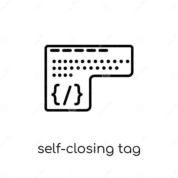 Self-closing Tag Icon. Trendy Modern Flat Linear Vector Self-closing ...