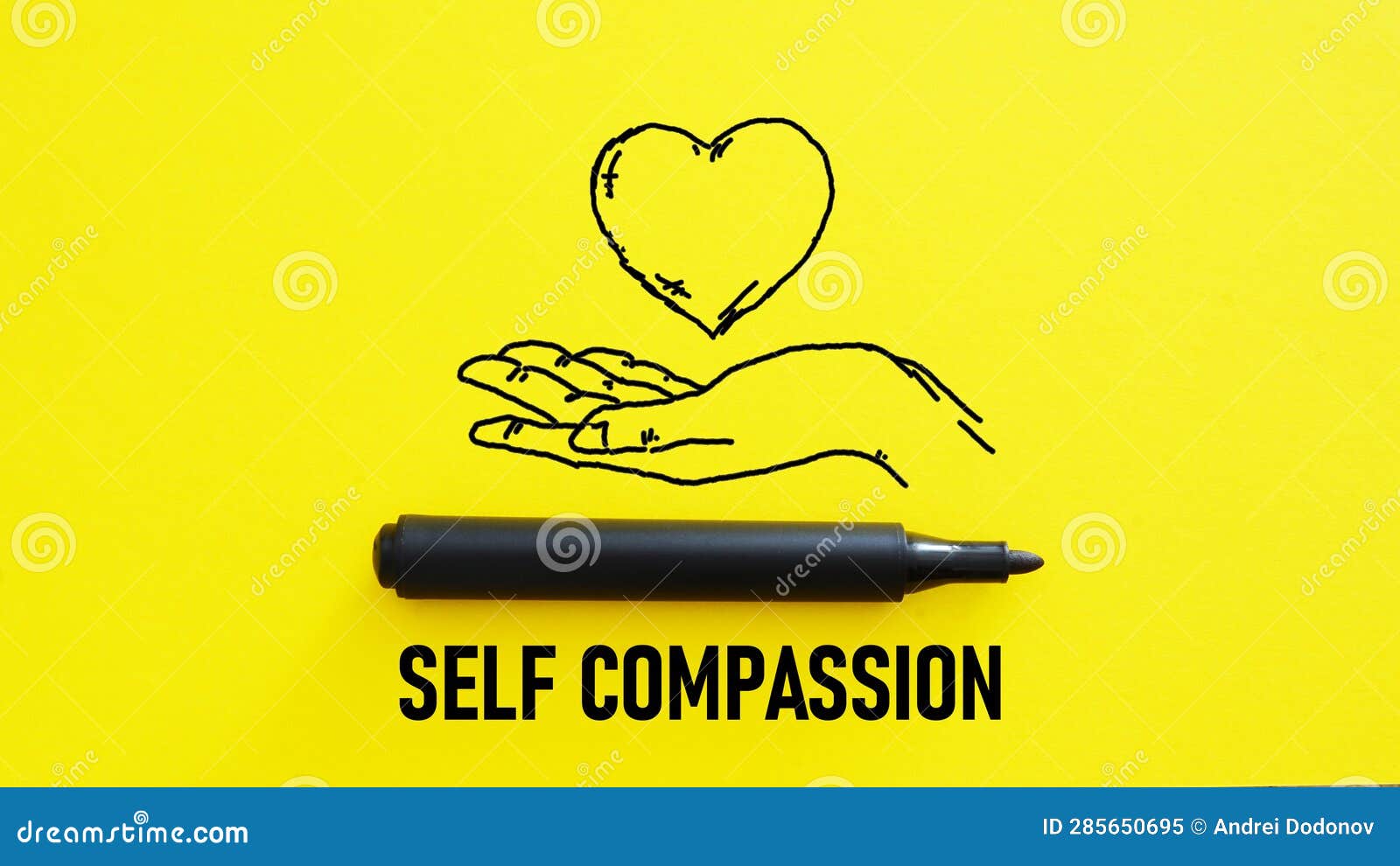 Self Compassion Neon Portrait Girl Disturbed Face Stock Image ...