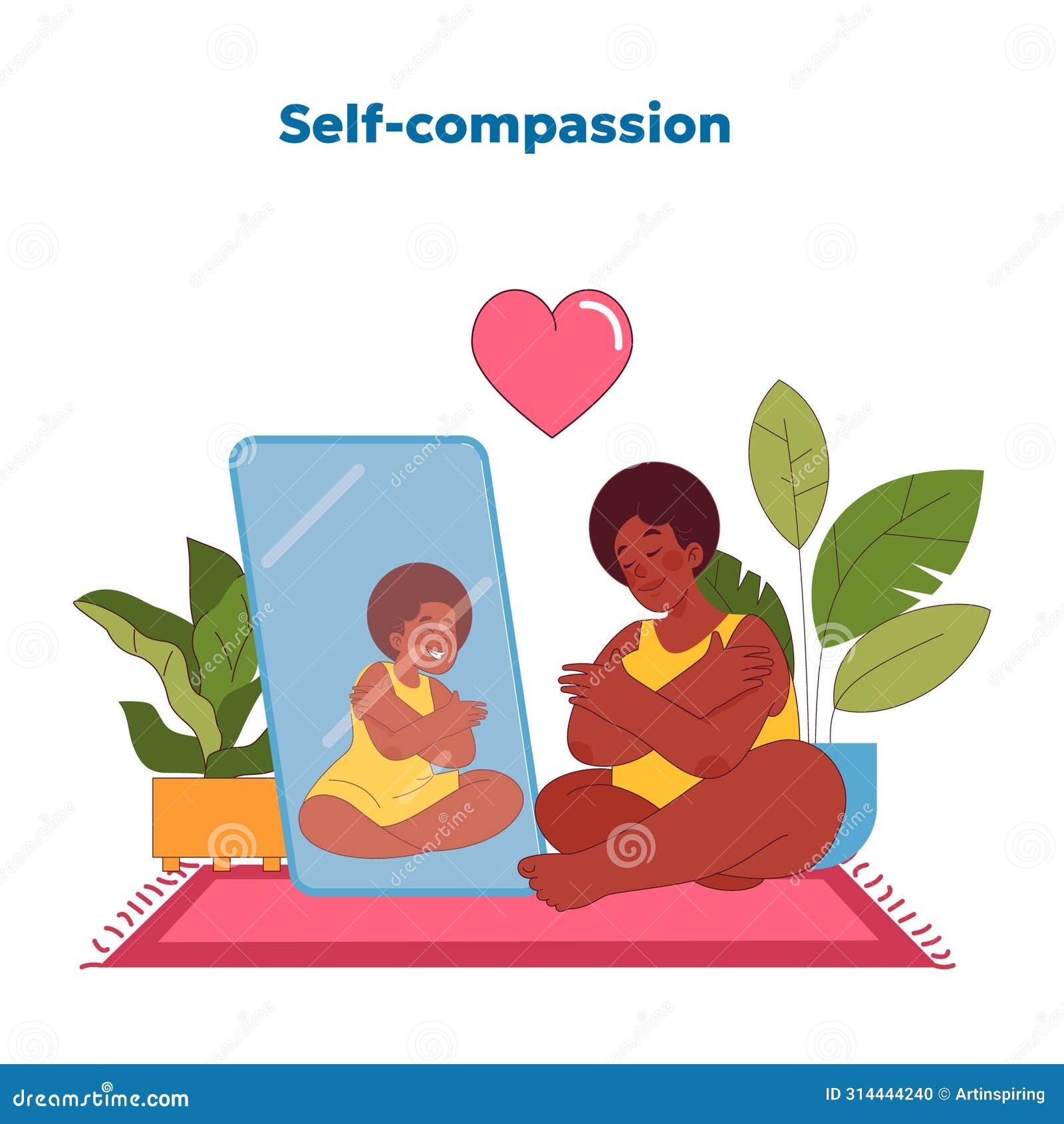 Self-compassion Icon. Monochrome Simple Sign From Mental Health ...