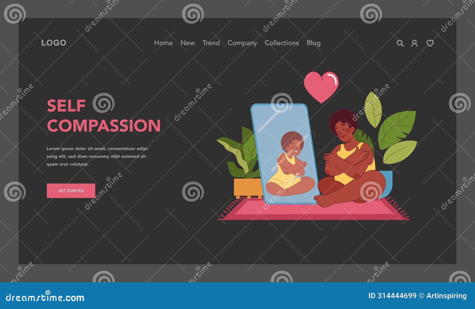 Self-compassion Theme. Vector Illustration Stock Vector - Illustration ...