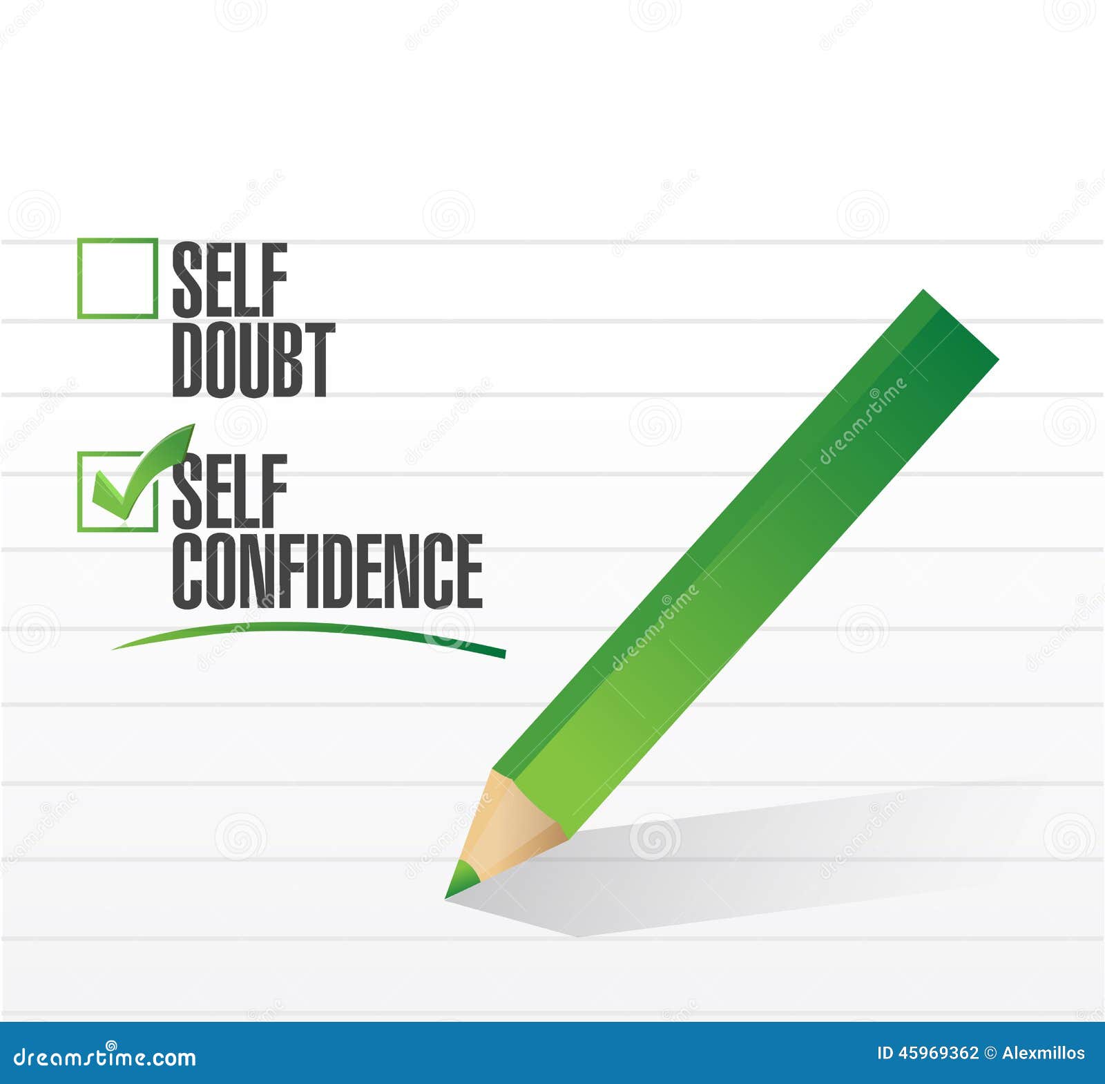 Self Confidence Check Mark Illustration Stock Illustration ...
