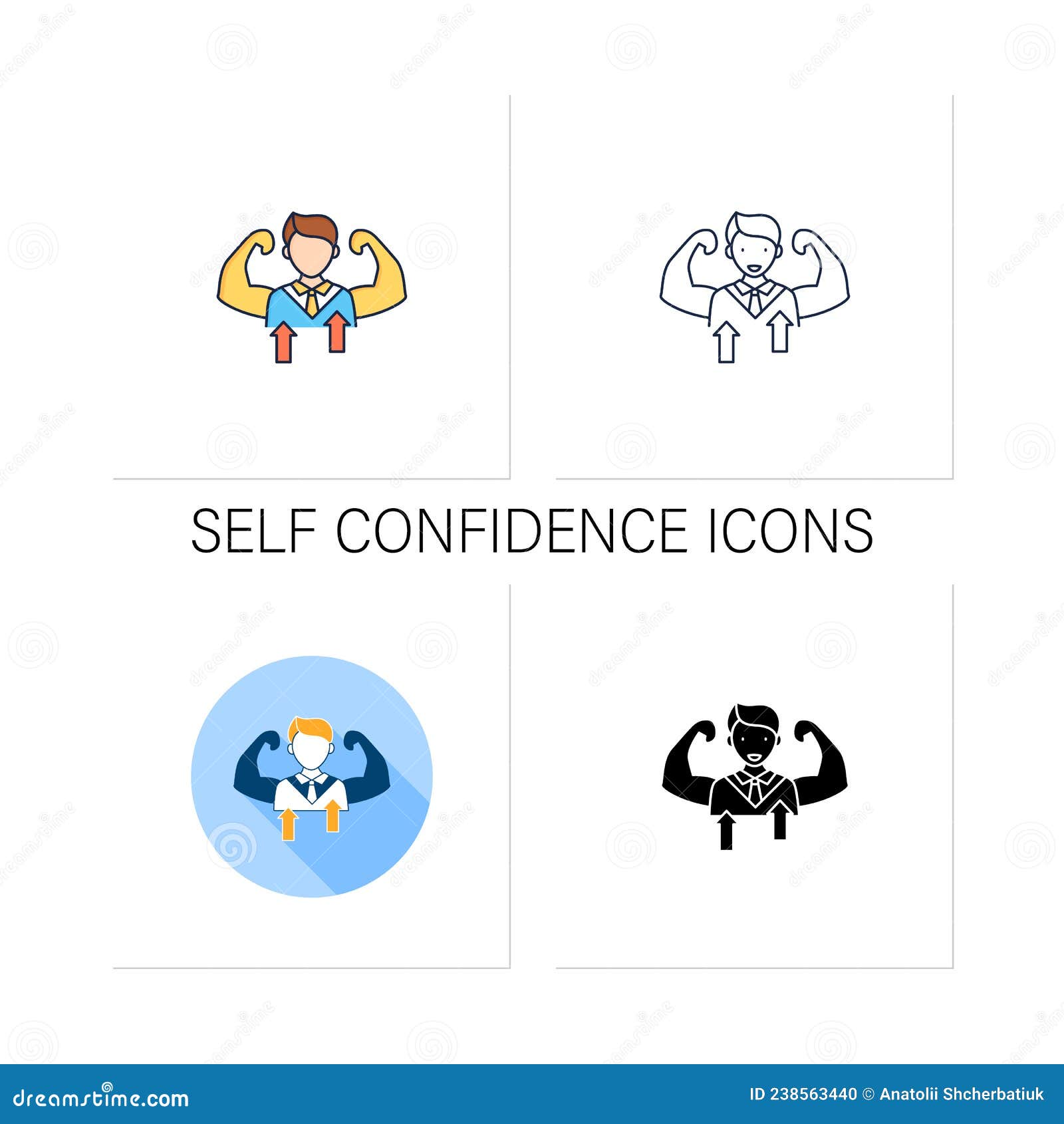 Self confidence icons set stock vector. Illustration of student - 238563440 Self confidence icons set stock vector. Illustration of student - 238563440