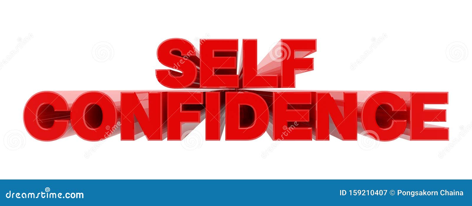 SELF CONFIDENCE Red Word on White Background Illustration 3D Rendering ...