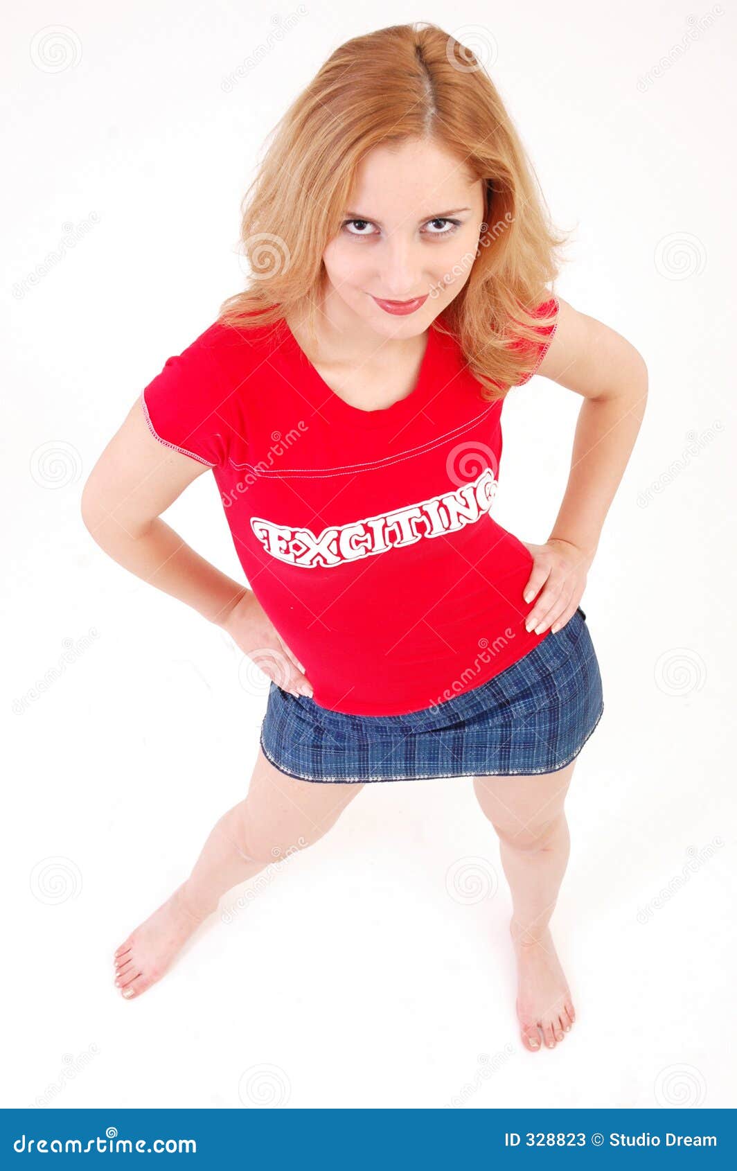 Self confident girl stock image. Image of beautiful, shirt - 328823