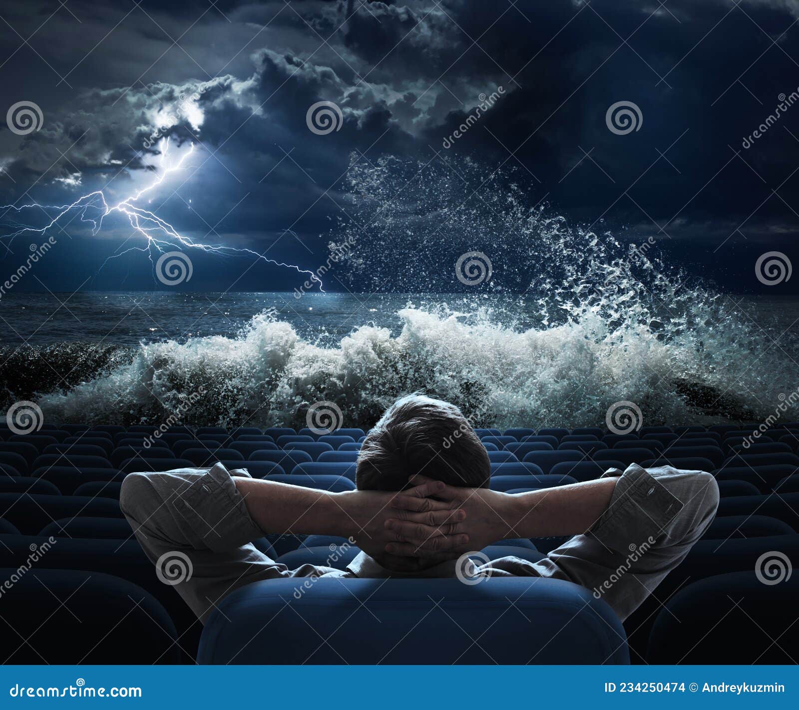 Self-confident Man Looking on Storm Stock Photo - Image of isolation ...