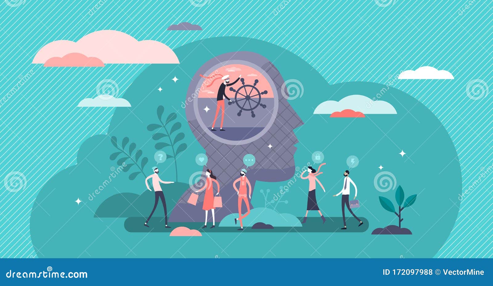 Man With Self-control Vector Illustration | CartoonDealer.com #35915468