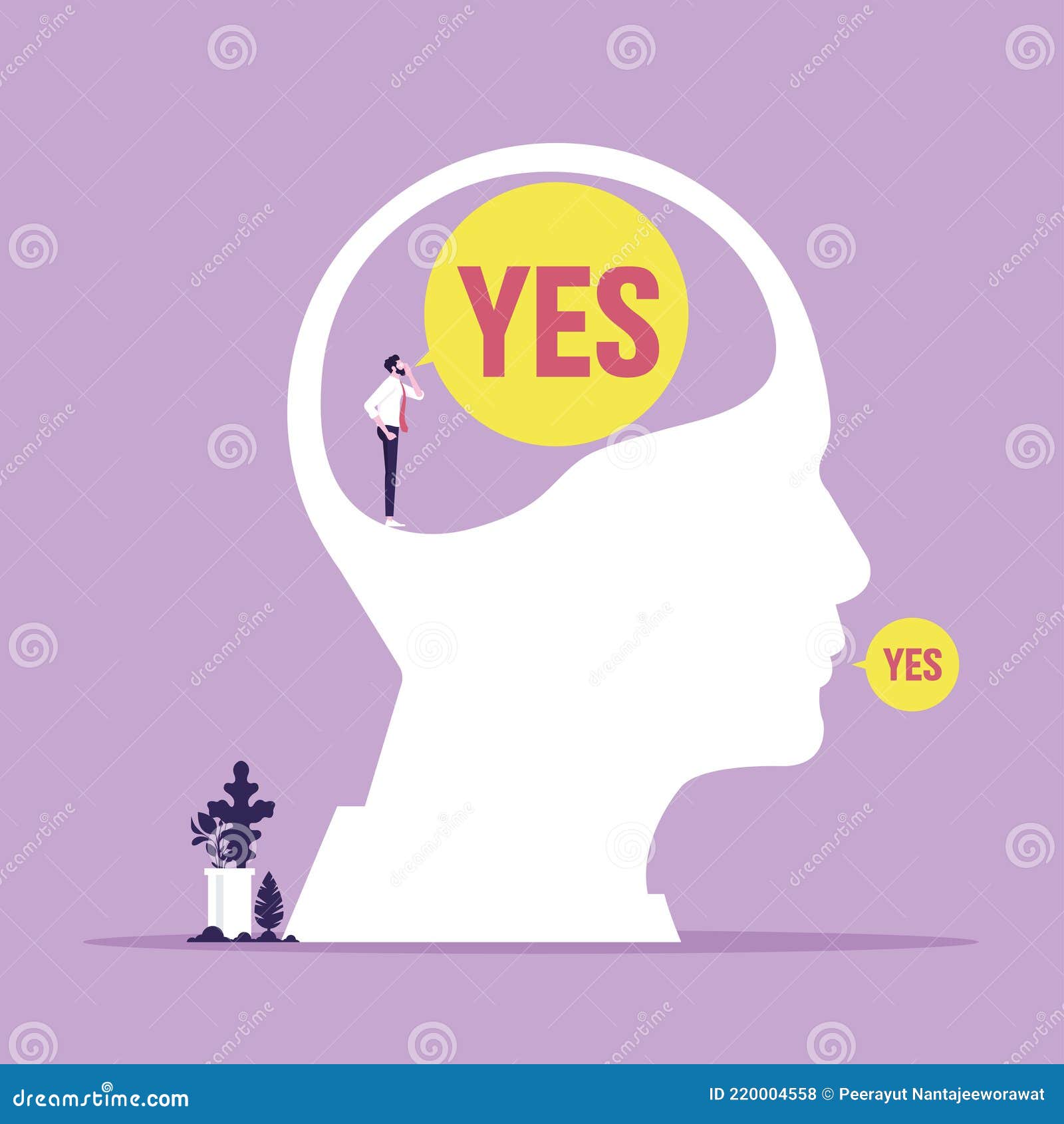 Self Control Mental Process Concept Stock Vector - Illustration of ...