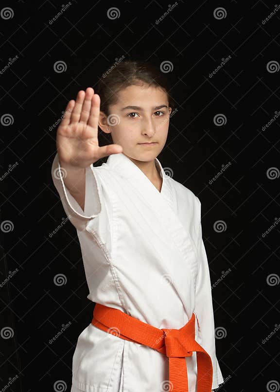 Self defence girl stock photo. Image of brunette, closeup - 18503900