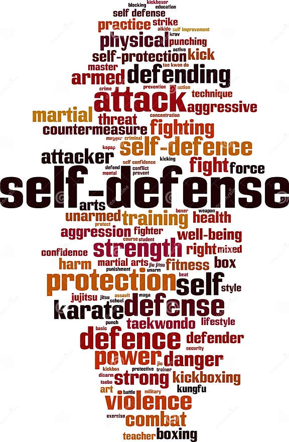 Self-defence word cloud stock vector. Illustration of cloud - 255709938