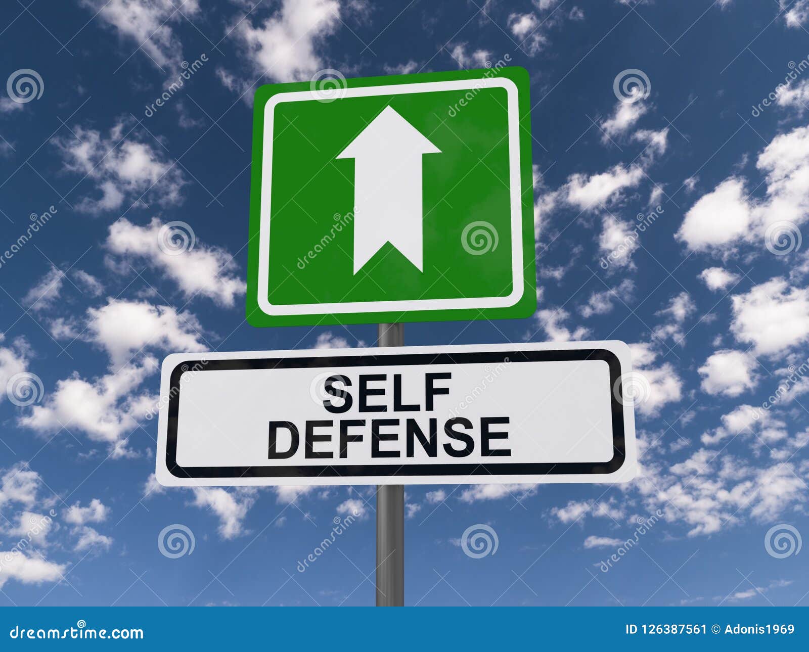 Self defense roadsign stock image. Image of sign, text - 126387561