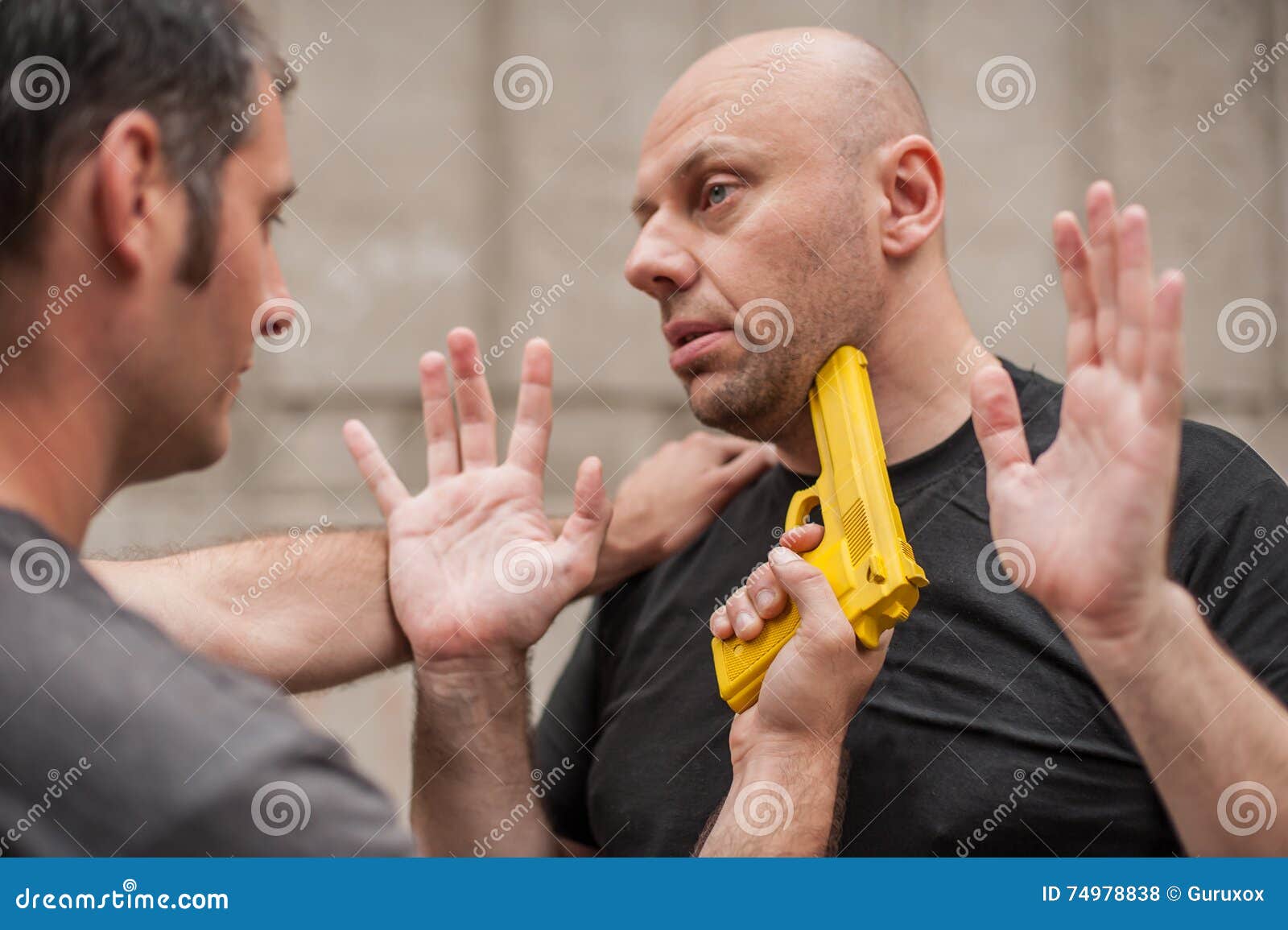Self Defense Techniques Against a Gun Stock Photo - Image of ...