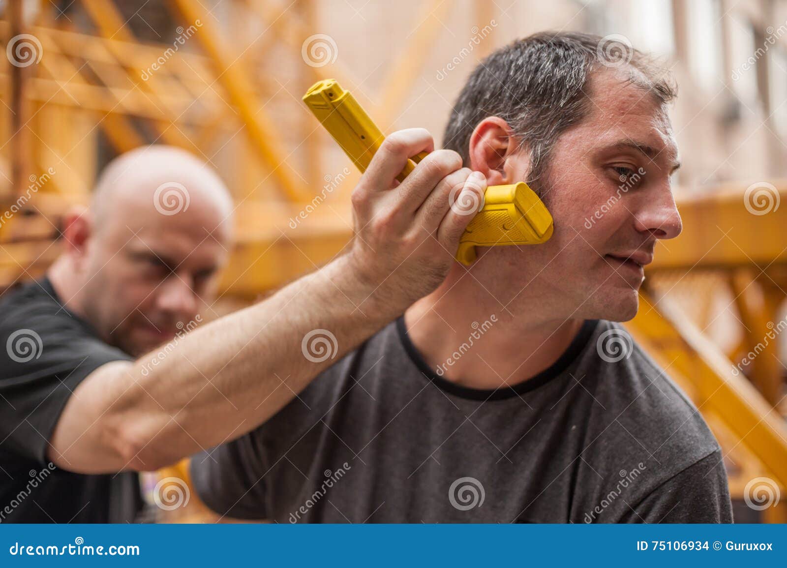 Self Defense Techniques Against a Gun Stock Photo - Image of krav ...