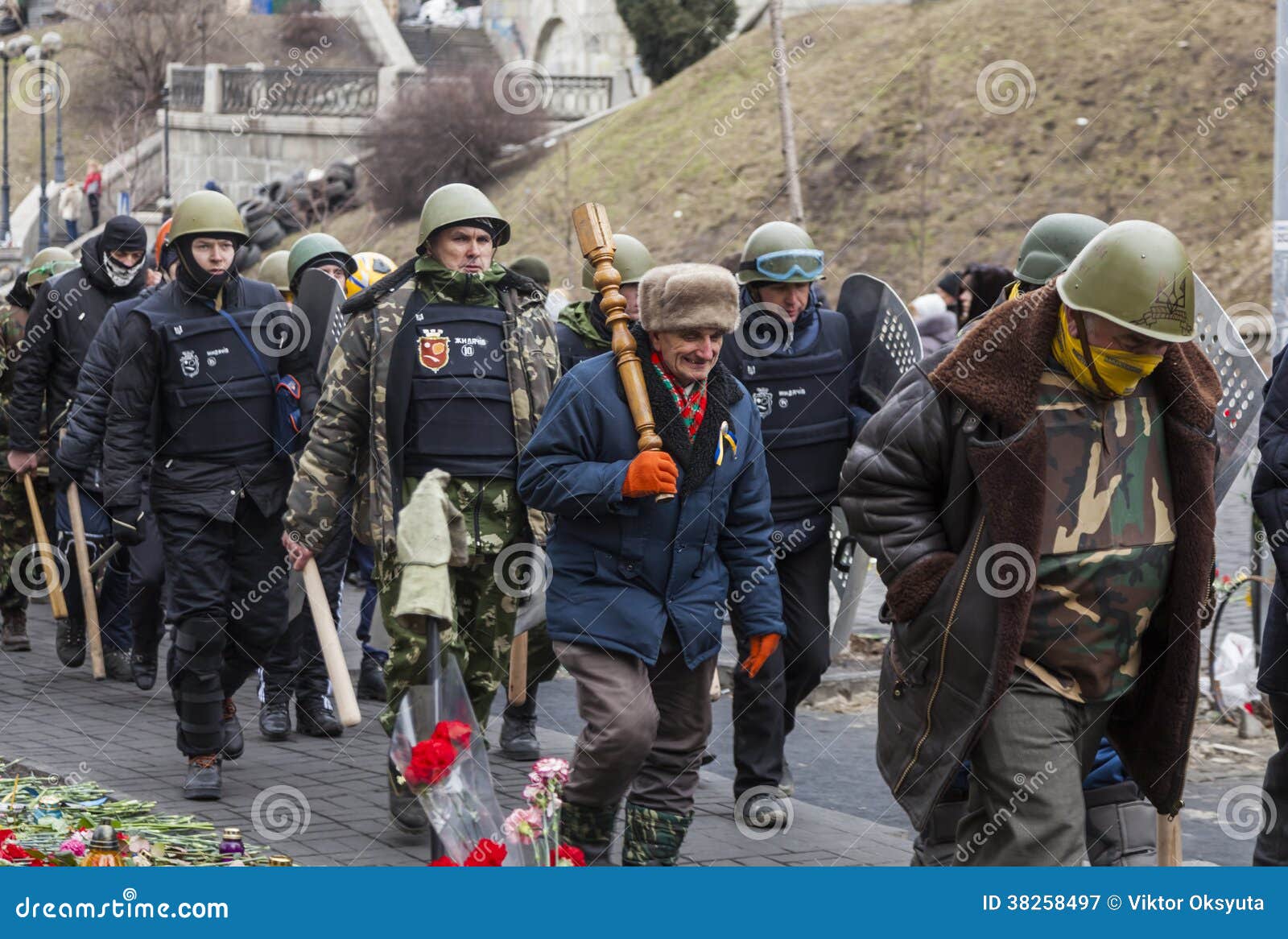 Self-defense Unit that Patrols the Maidan in Kiev Editorial Photography ...