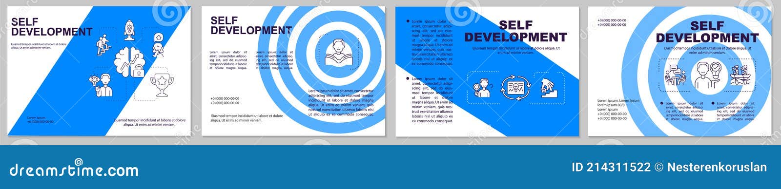 Self Development Brochure Template Stock Vector - Illustration of ...