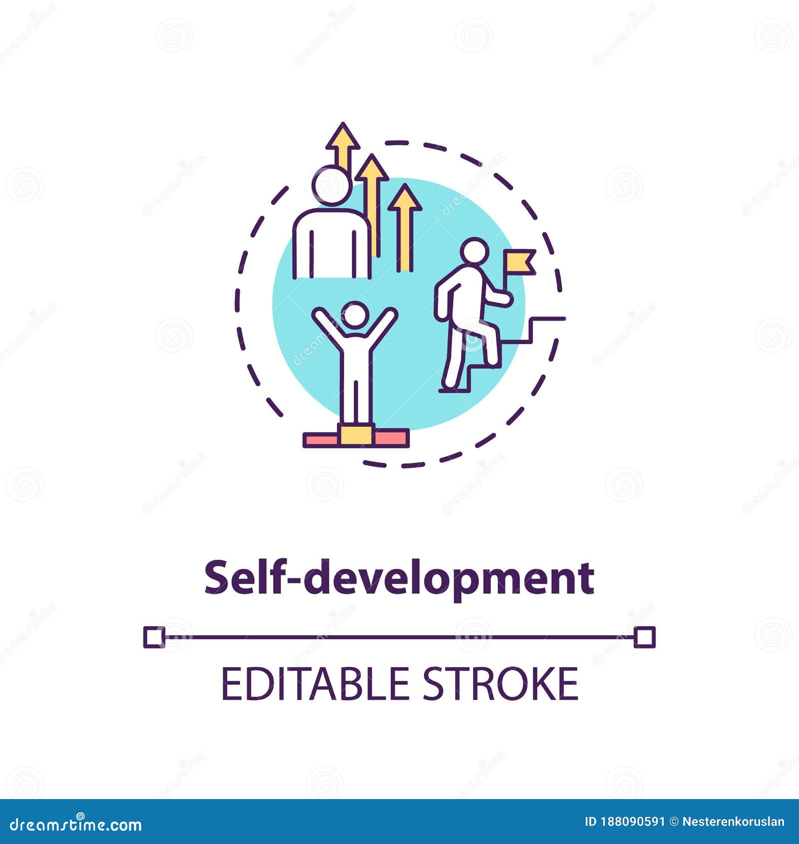 Self Development Concept Icon Stock Vector - Illustration of lineart ...