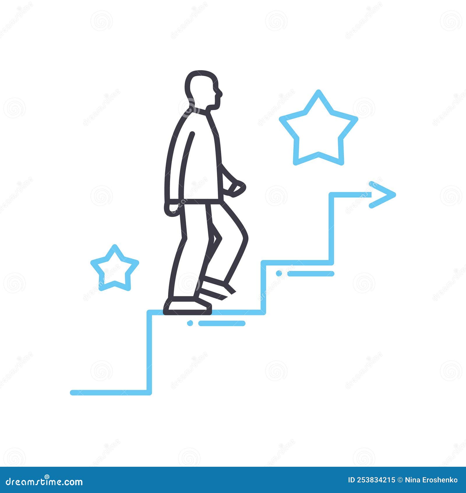 Self Development Line Icon, Outline Symbol, Vector Illustration ...