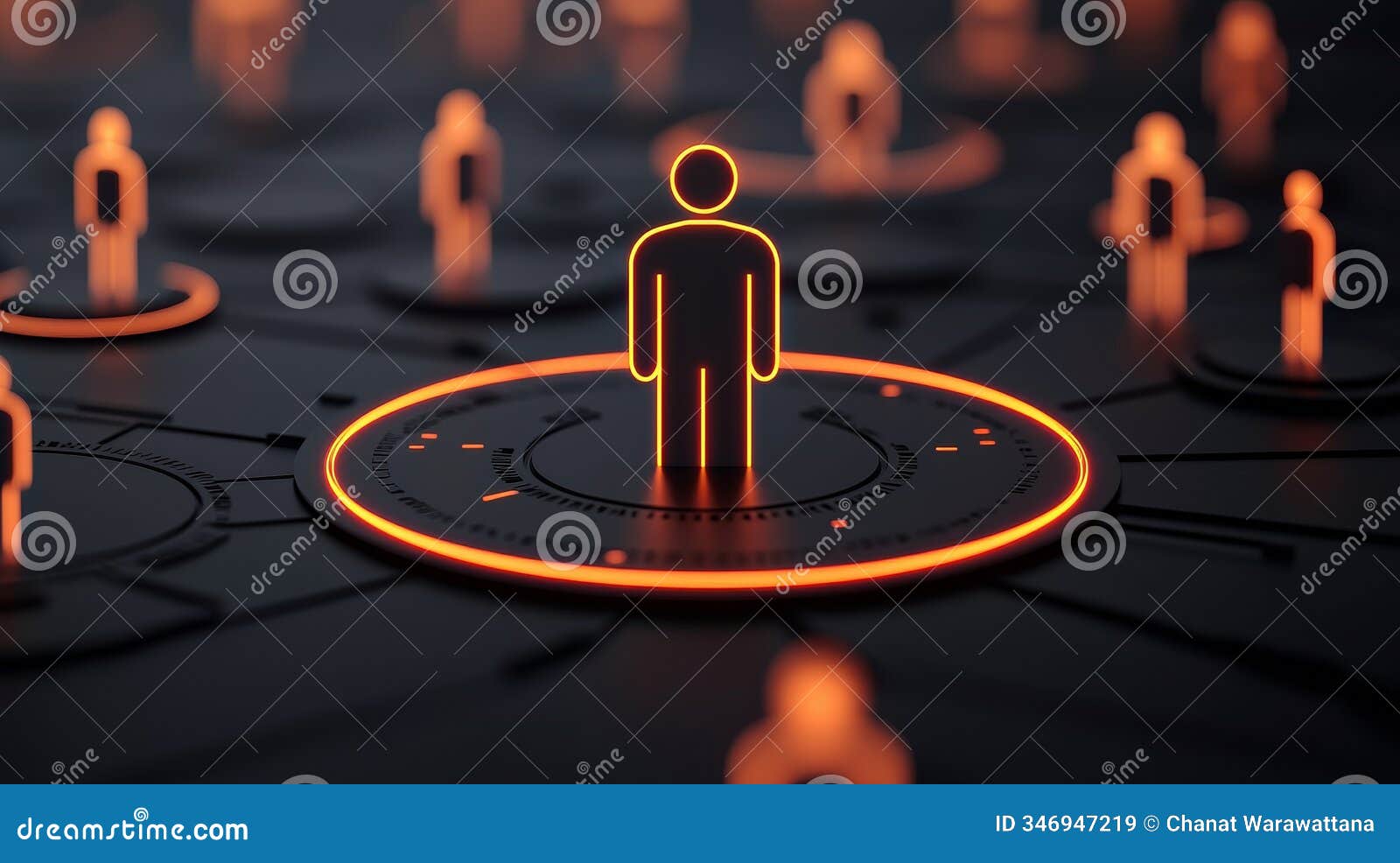 Self Development Planning Illuminated Figures on a Digital Network ...