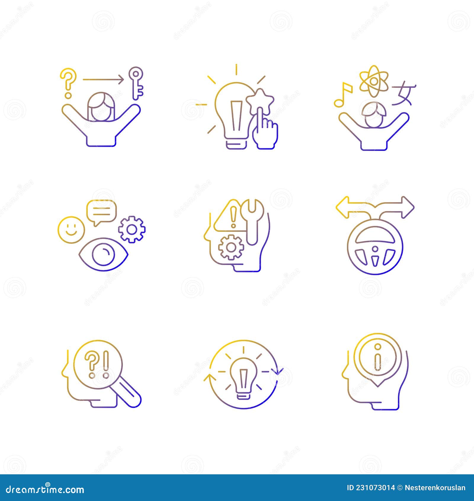 Self Development Skills Linear Vector Icons Set Stock Vector ...