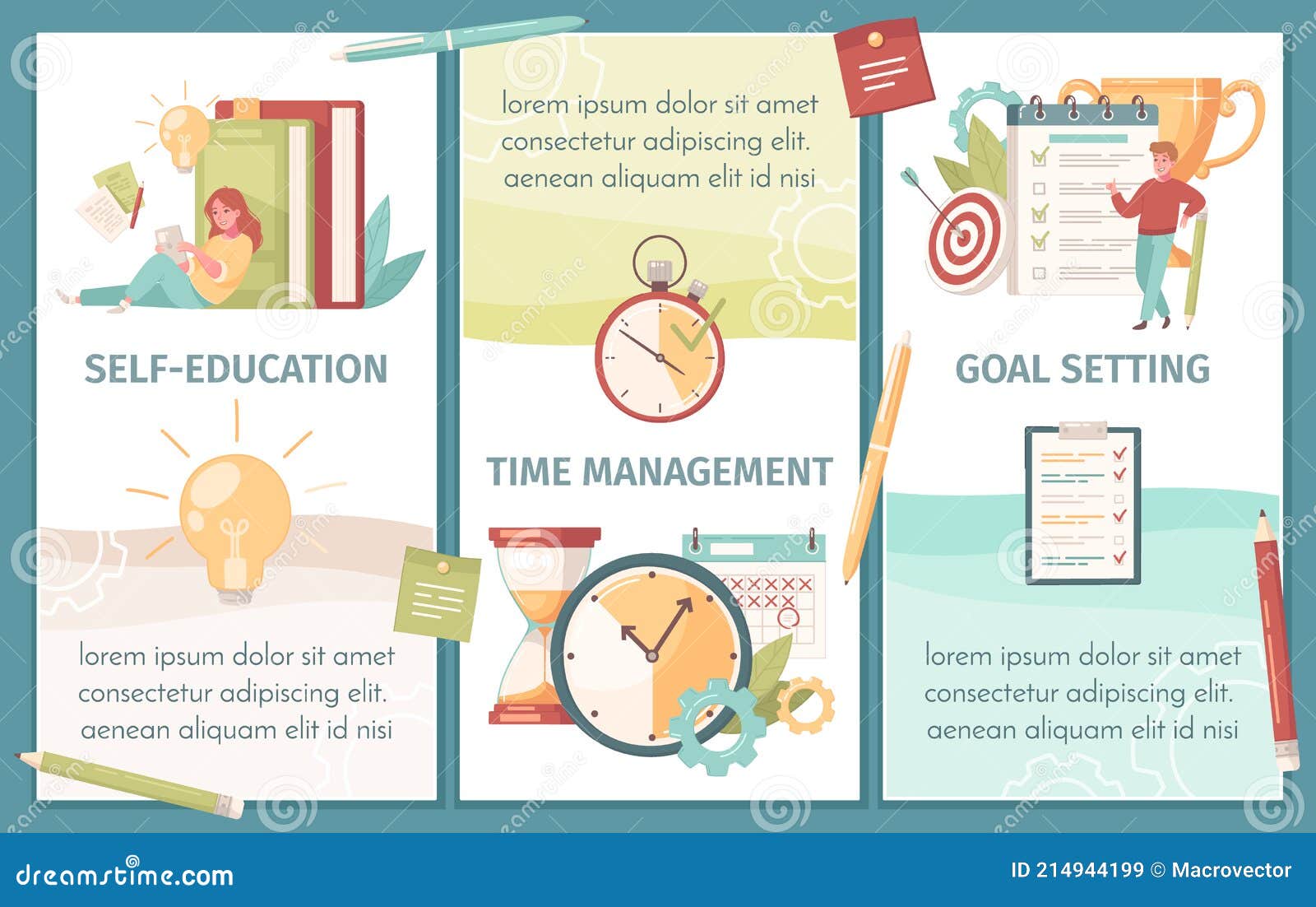 Self Development Vertical Banners Stock Vector - Illustration of grow ...