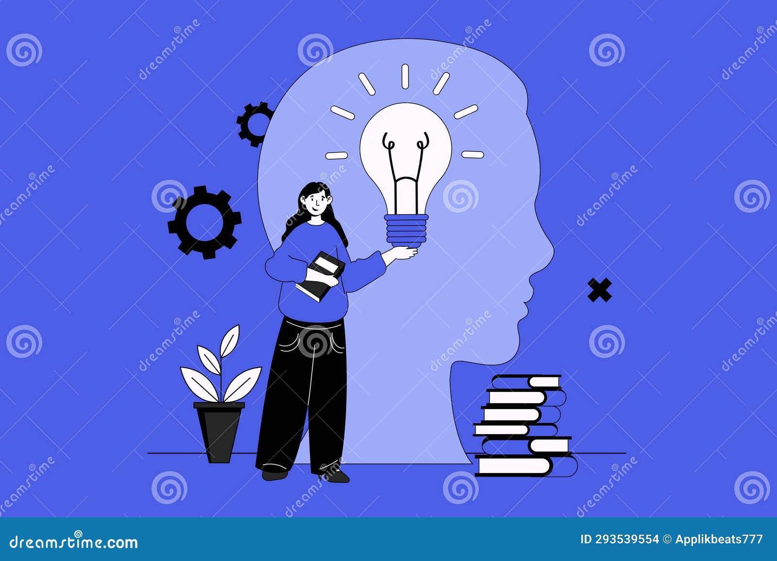 Flat Mindset Brain People Silhouette Logo Design Vector Illustration ...