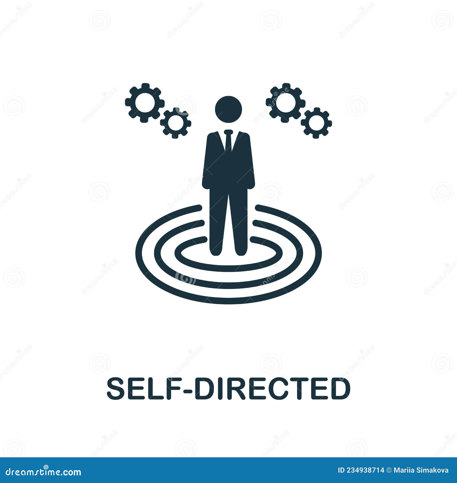 Self-Directed Icon. Monochrome Sign from Work Ethic Collection ...