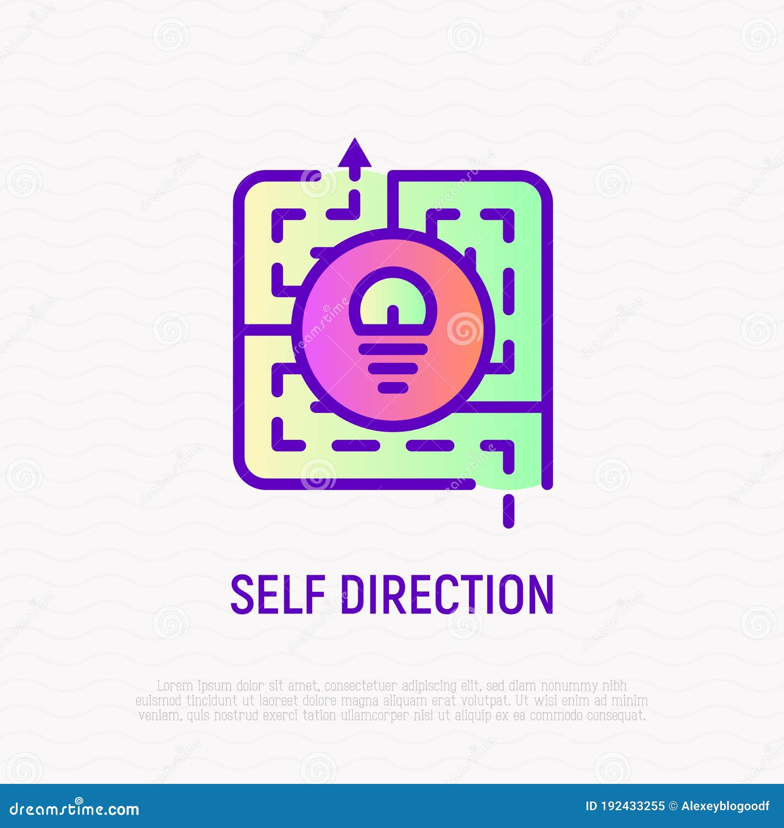 Self Direction Thin Line Icon: Personal Strategy To Choose Right Way ...