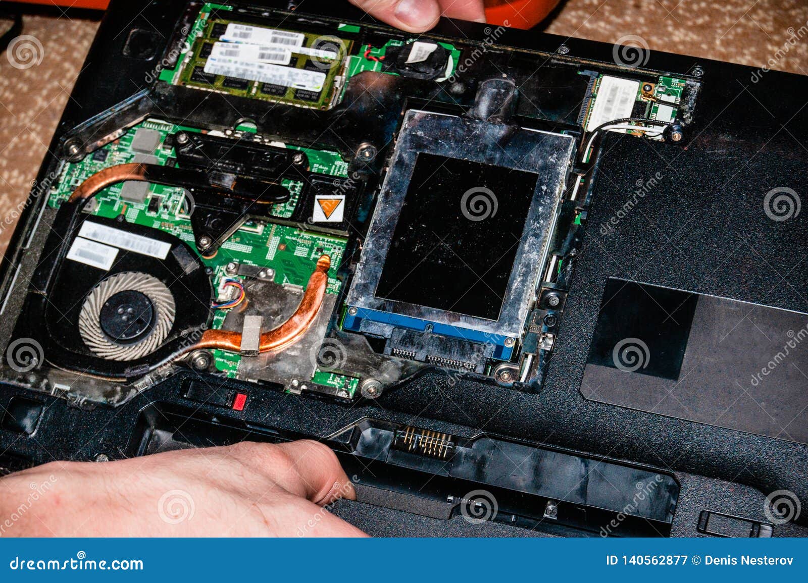 Self-disassembly of a Laptop, Electronics, Laptop Repair, Male Hands ...