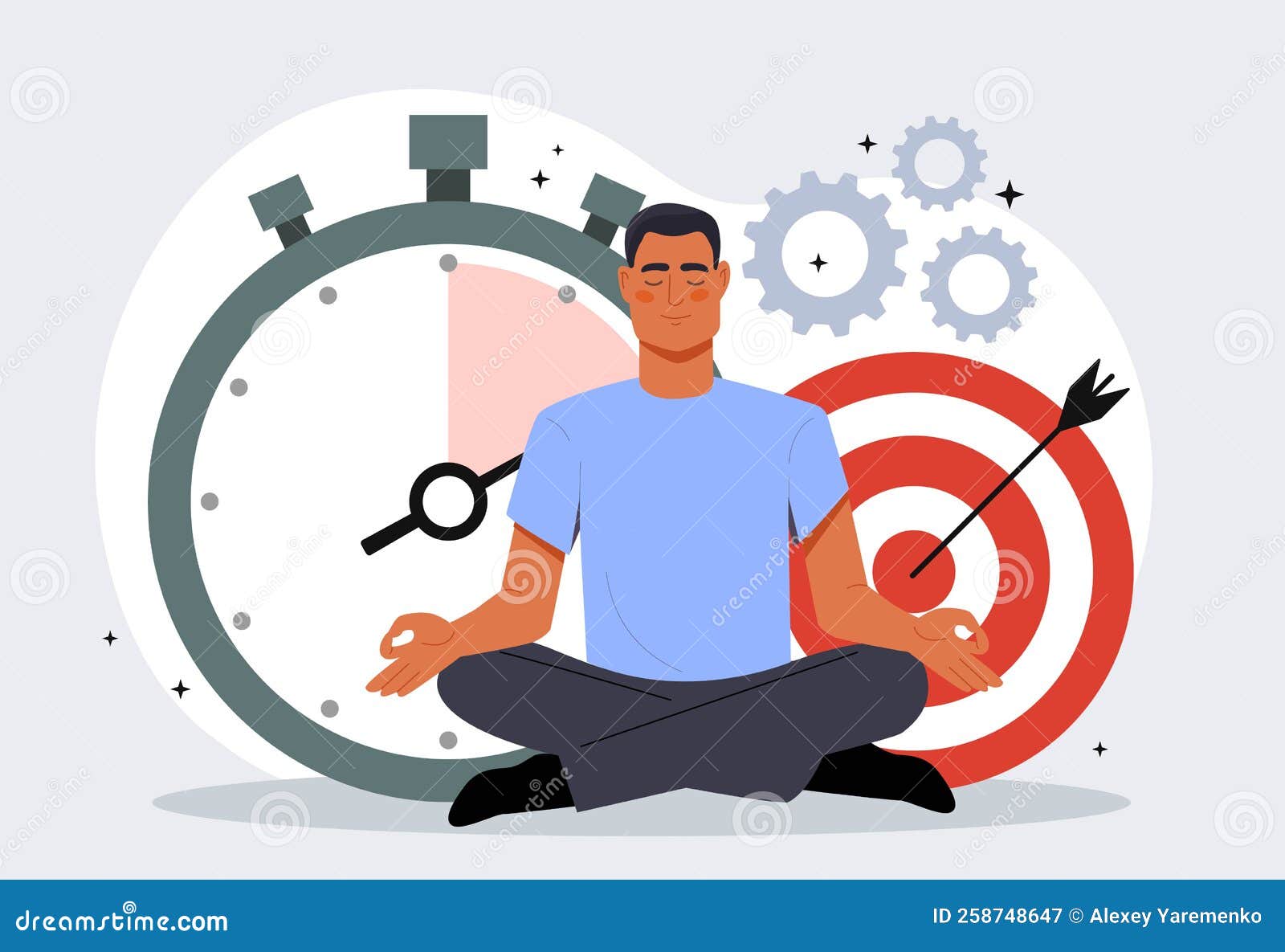 Self Discipline Concept. All Deal And Tasks Are Completed Cartoon ...