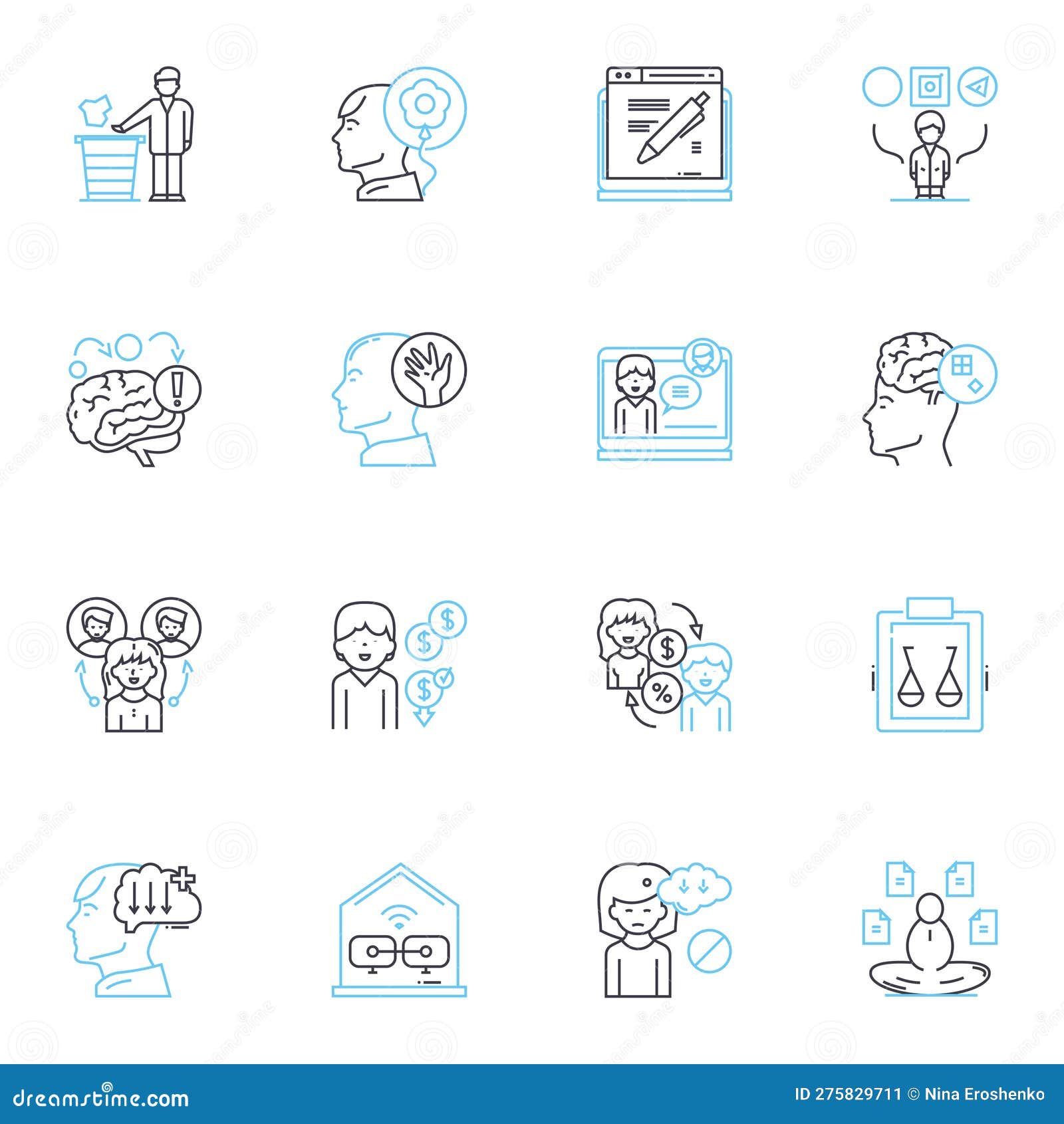 Self-discipline Linear Icons Set. Focus, Commitment, Willpower ... Self-discipline Linear Icons Set. Focus, Commitment, Willpower ...