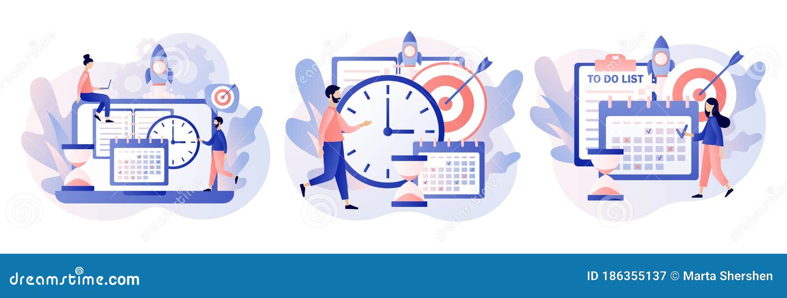 Self Discipline and Motivation Concept. Tiny People Which Time ...