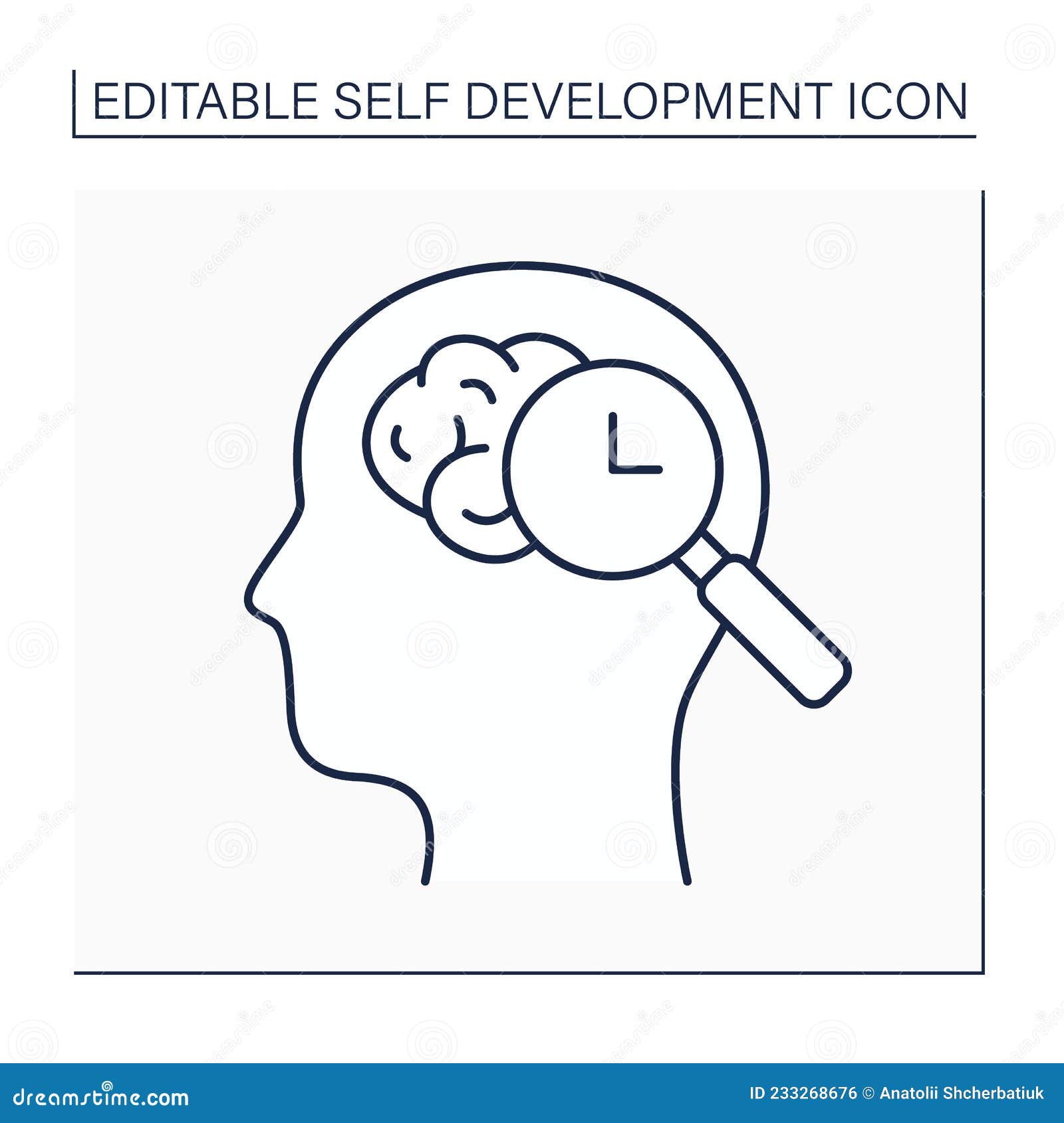 Self-discovery line icon stock vector. Illustration of gaining - 233268676