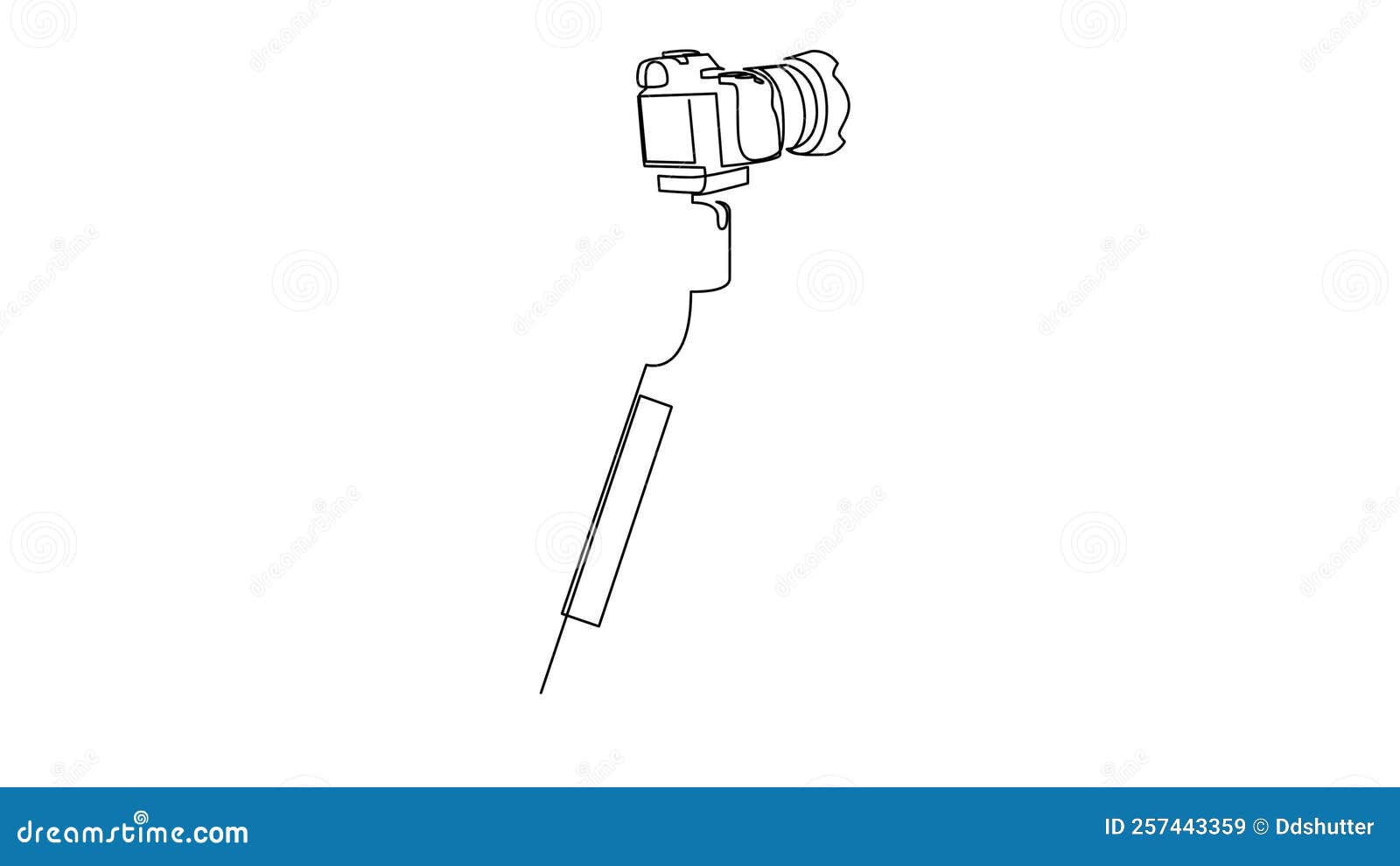Self Drawing Animation of the Camera on a Tripod. Animated Continuous ...