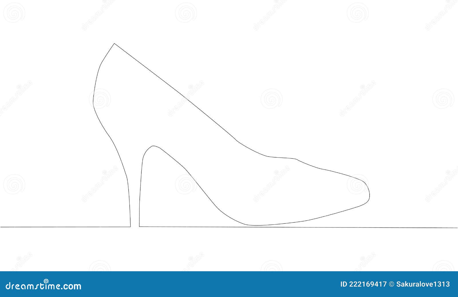 Self Drawing Animation of One Line Drawing of High Heel Shoe Stock ...