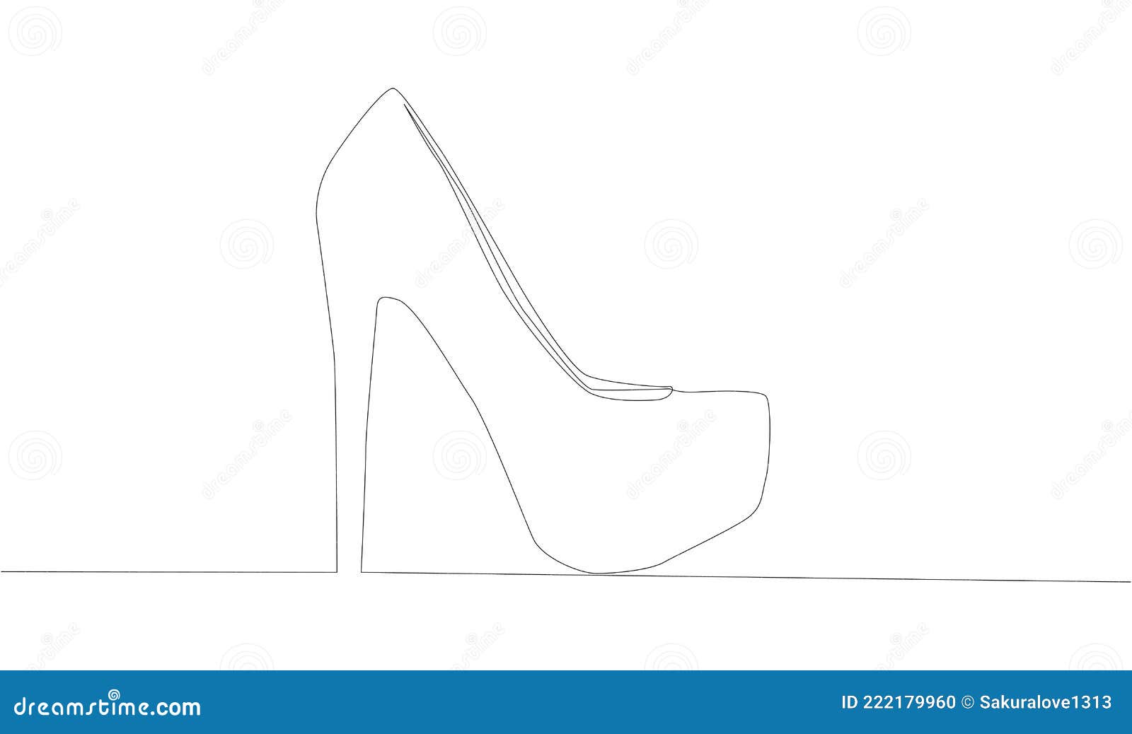 Self Drawing Animation Of One Line Drawing Of High Heel Shoe Vector ...