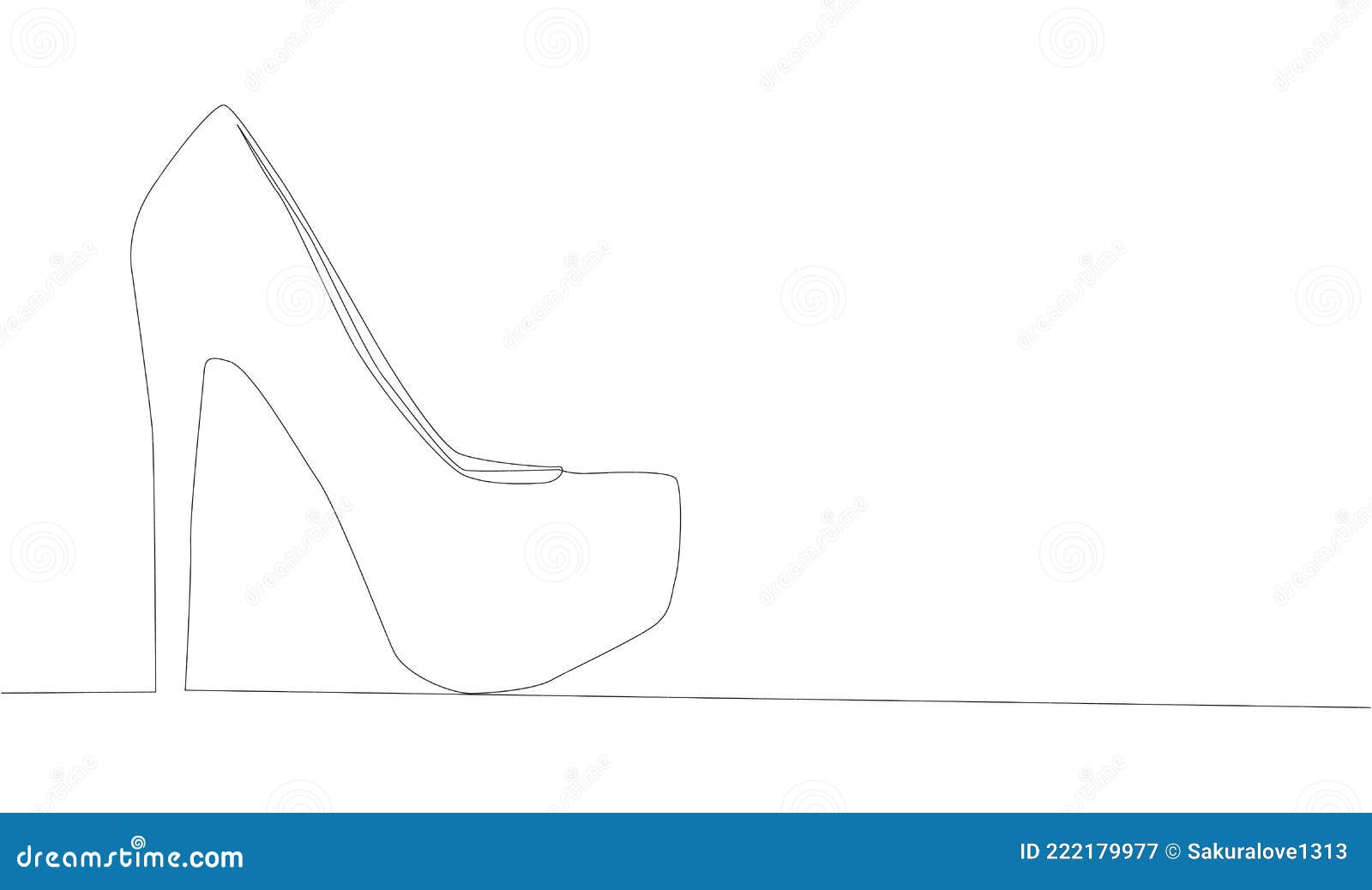 Self Drawing Animation of One Line Drawing of High Heel Shoe Stock ...
