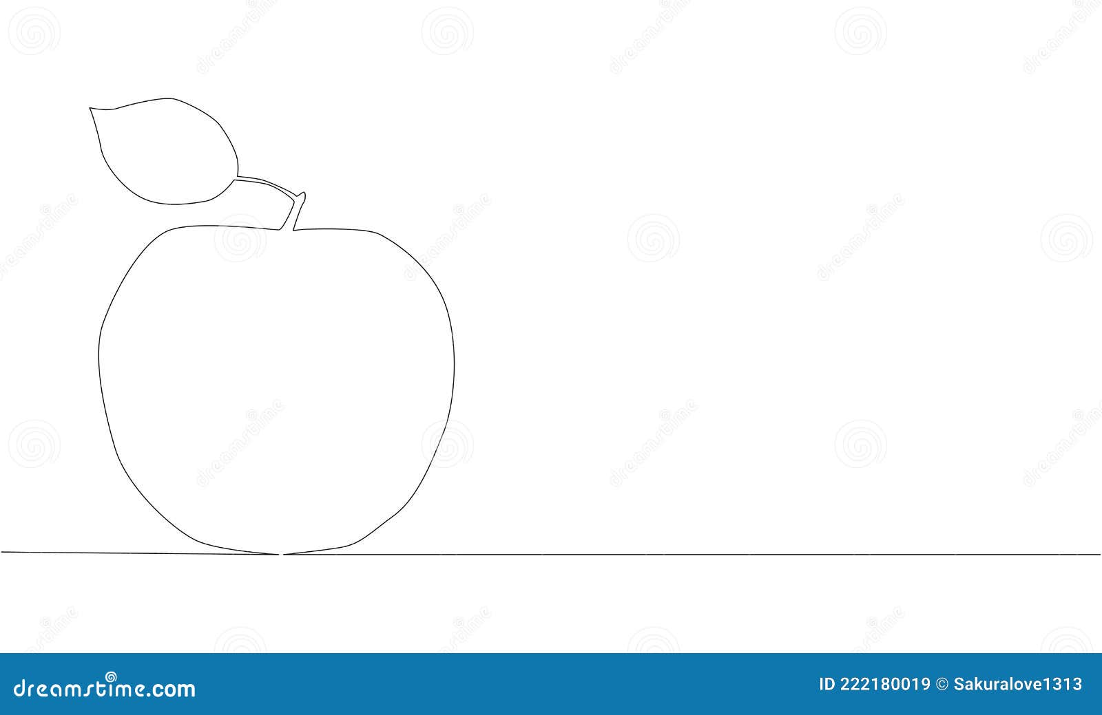 Self Drawing Animation of One Line Drawing of Isolated Object Apple ...