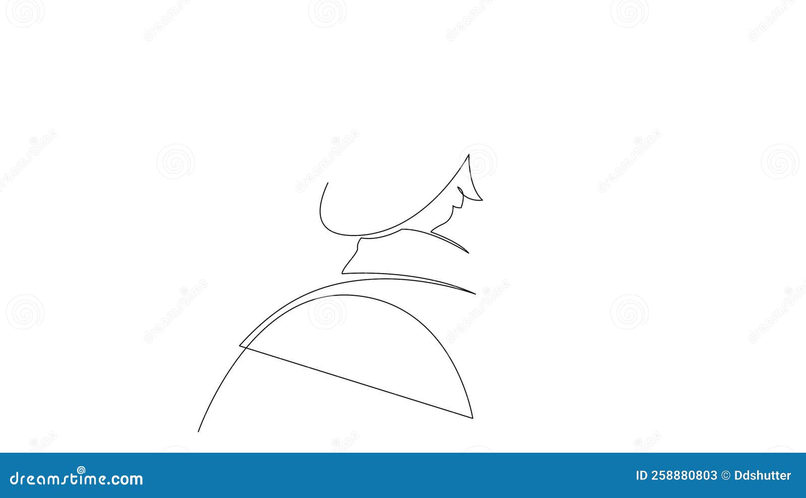 Self Drawing Animation of Young Man in a Cap. Continuous Line Drawing ...