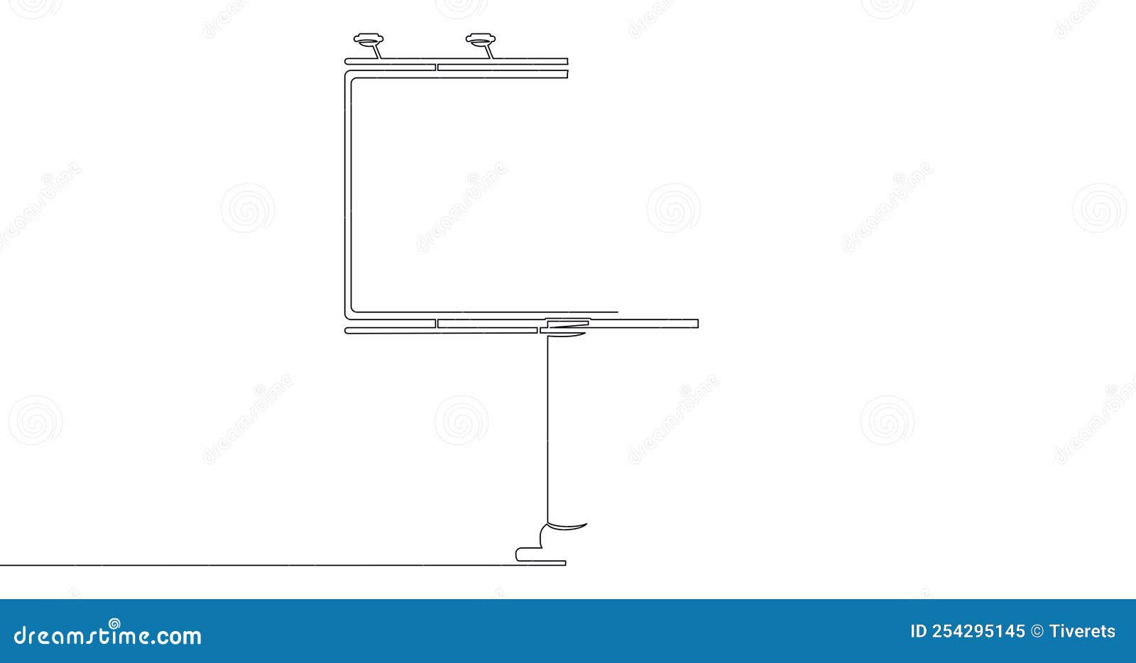 Self Drawing Line Animation Blank Advertising Billboard Continuous Line ...