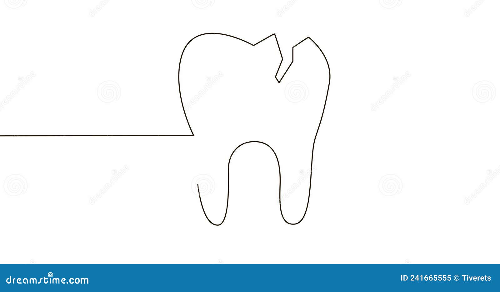 Self Drawing Line Animation Broken Tooth Continuous Line Concept Stock ...