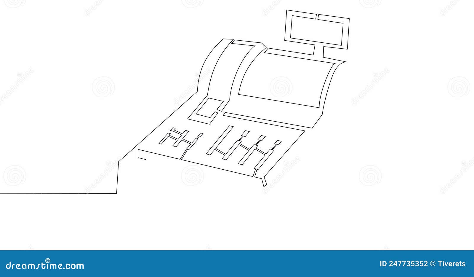 Self Drawing Line Animation Cash Register Continuous Line Drawn Concept ...