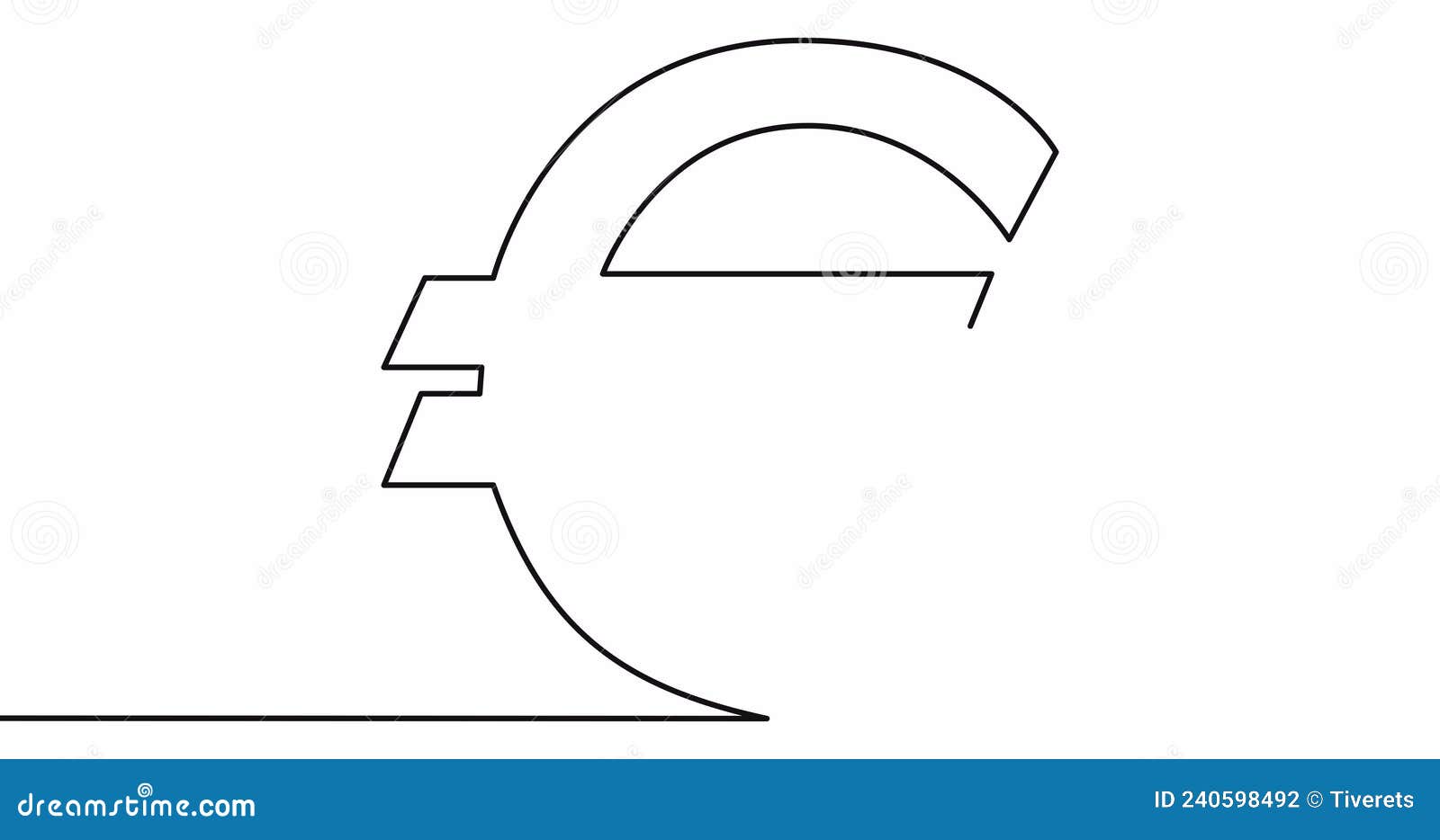 Self Drawing Line Animation Euro Sign Continuous Line Drawn Concept ...